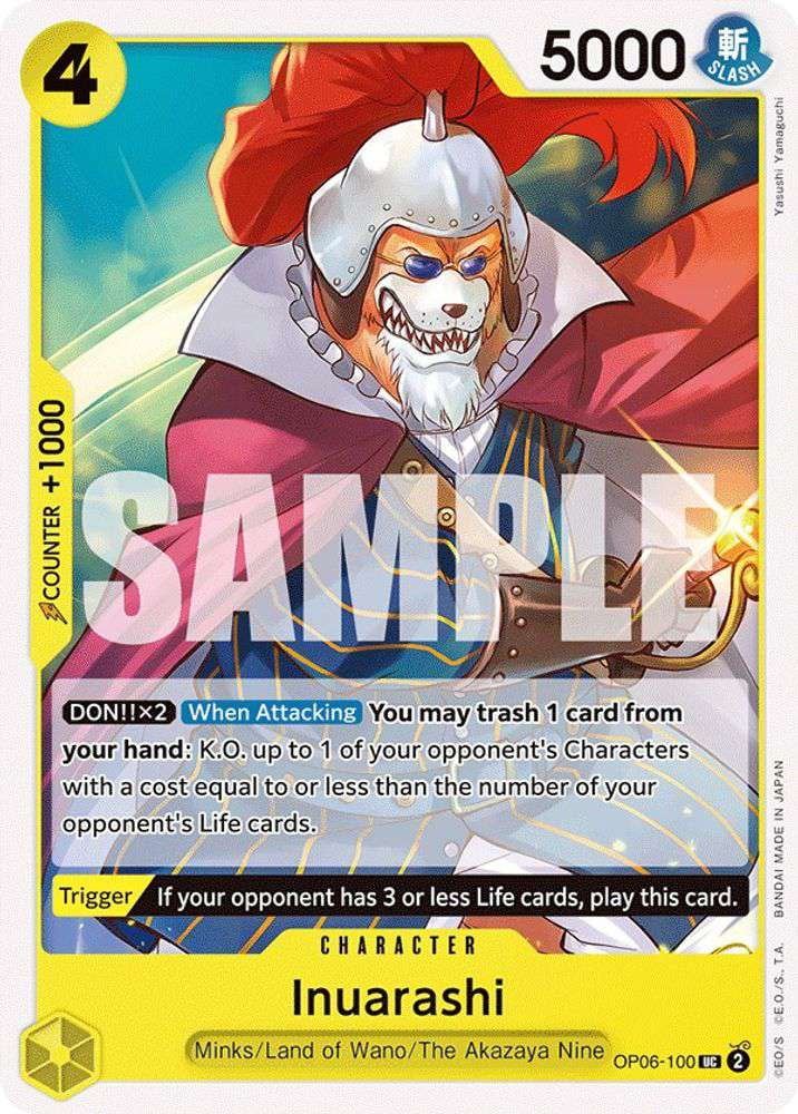 One Piece Wings of the Captain Uncommon Inuarashi OP06-100 - Walmart.com
