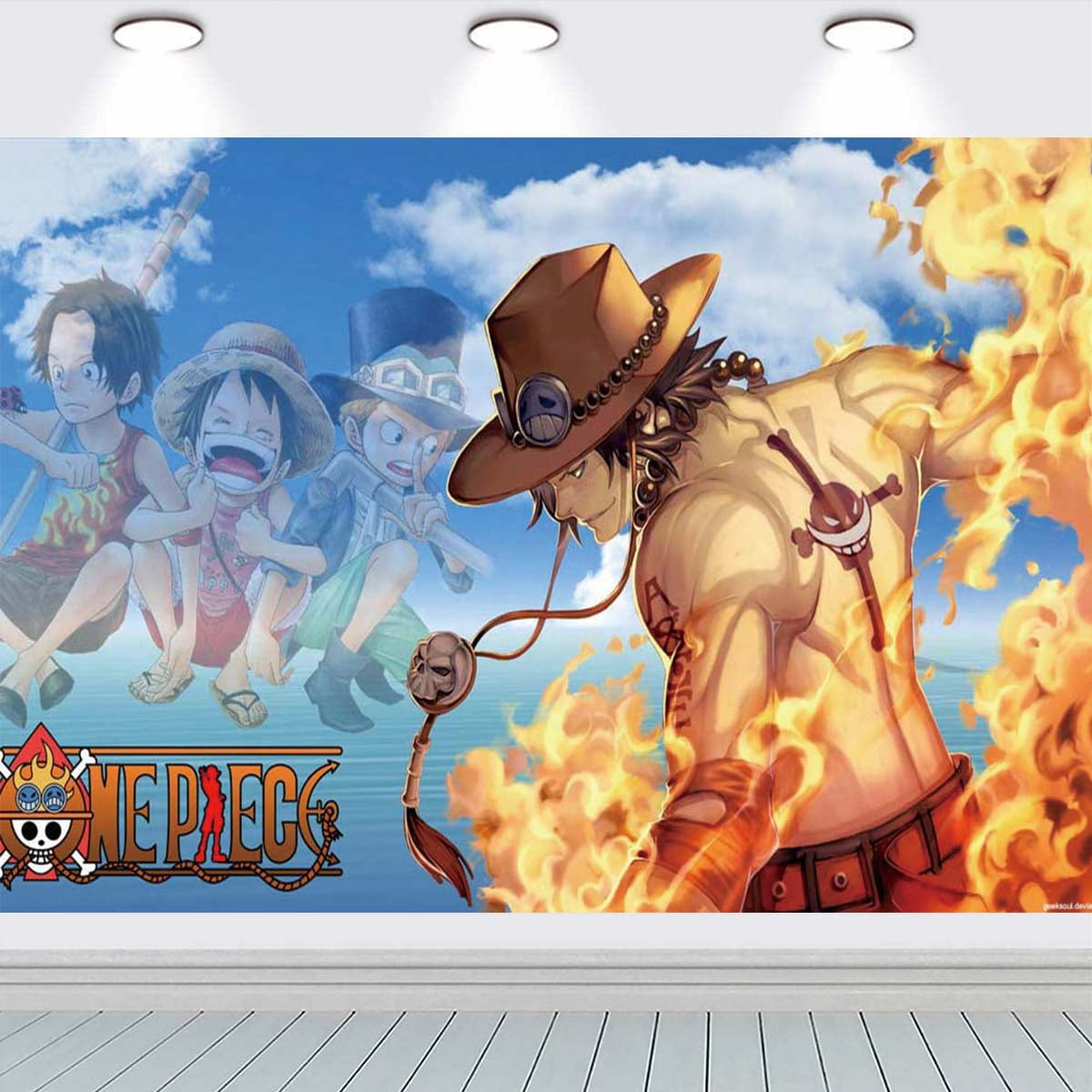 One Piece school Poster Wall Decor Birthday Banner Backdrop Background ...