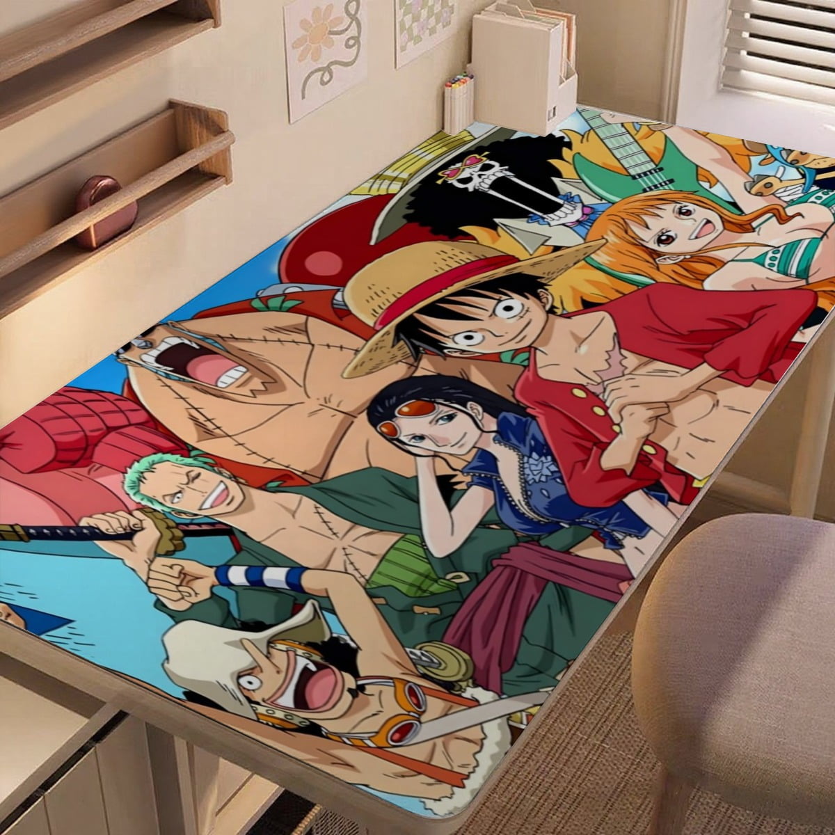One Piece-themed extra-large Non-Slip Base leather Desk Table mat ...