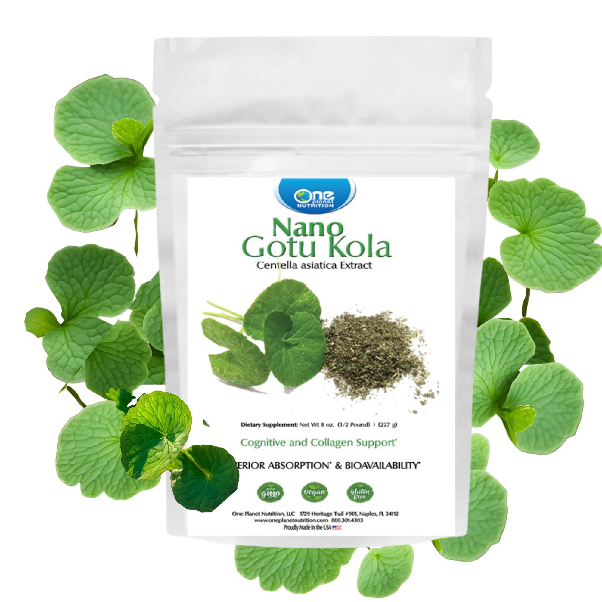 One Planet Nutrition Nano Gotu Kola Powder 8 oz (227 Servings ...