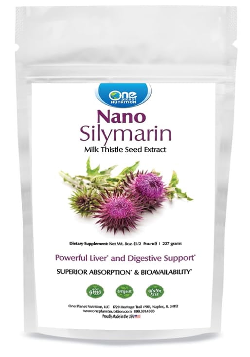 One Planet Nutrition Nano Silymarin Powder 8 oz (227 Servings), Milk ...