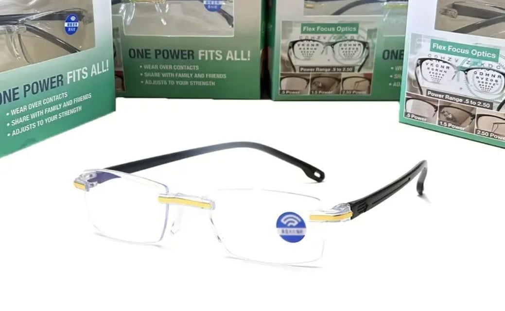 One Reader Unisex Anti-Eyestrain Flex-Focus Progressive Plastic Rimless ...