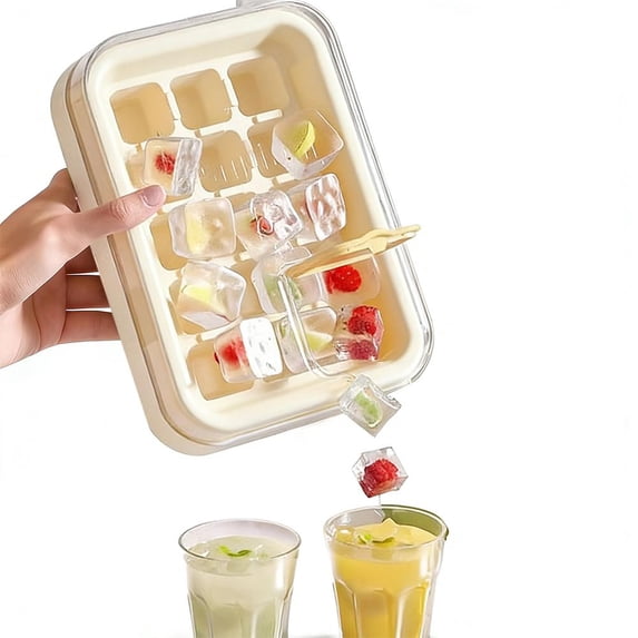One-Press Ice Cube Mold Tray with Detachable Design, Easy Release 15 ...