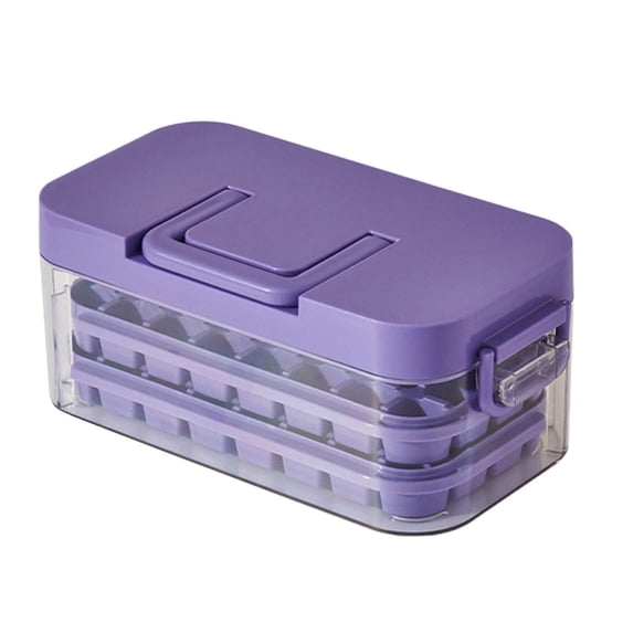 One-Press Release Stackable Ice Cube Tray, 64-Cell Mold with Airtight ...