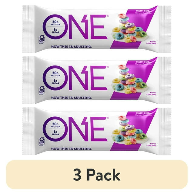 (3 pack) One Protein Bar, Fruity Cereal, 20g Protein, 1 Bar - Walmart.com
