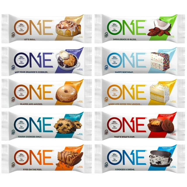 One Protein Bars, Low Sugar, Gluten Free, 20g Protein, Variety Pack ...