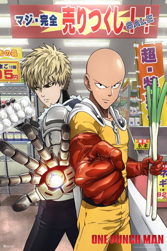One Punch Man Genos And Saitama In Grocery Store Japanese Superhero ...