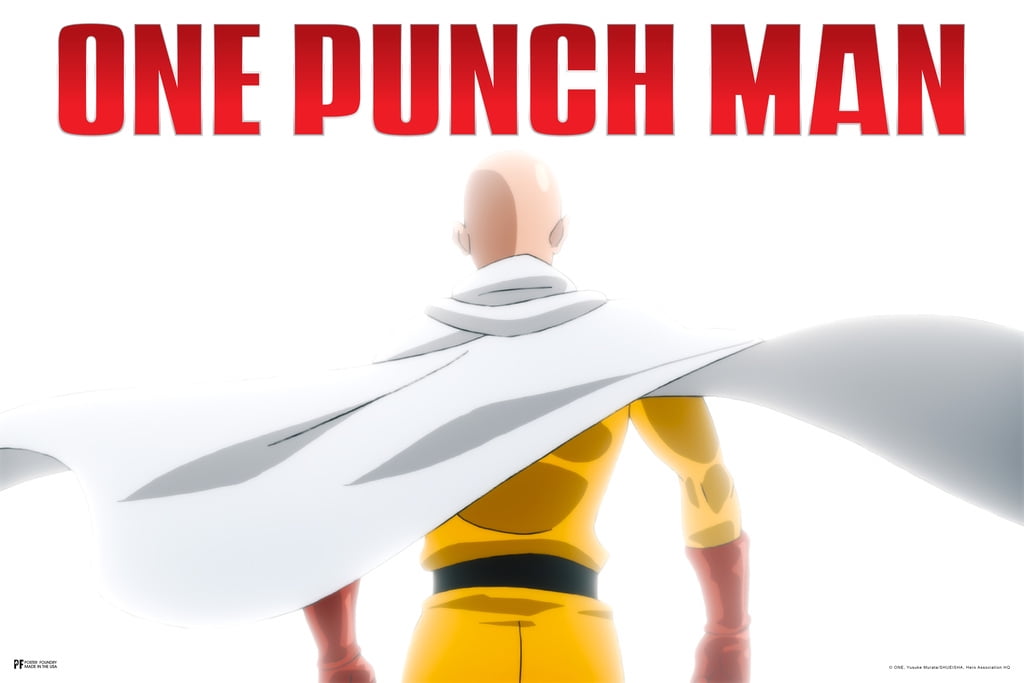 One Punch Man Saitama Wearing Cape Japanese Superhero Manga Anime ...