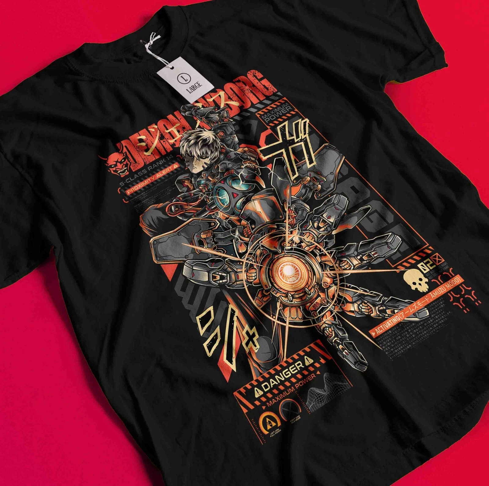 One Punch Man T-Shirt Genos Shirt Garou Tshirt Fubuki Saitama Anime ...