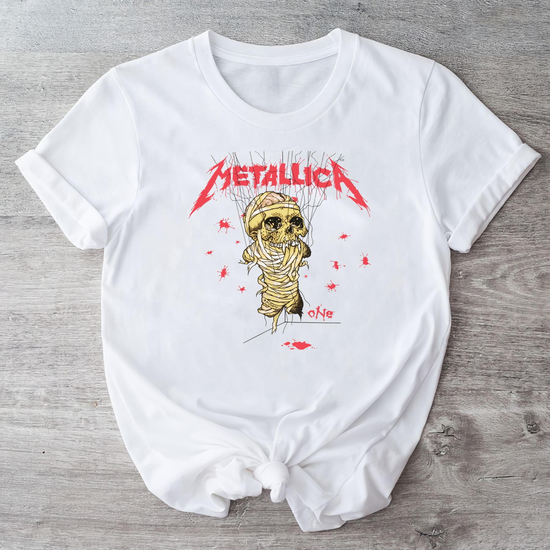 One Pushead Style Heavy Metal Tribute Shirt, 80s Band Graphic Tee ...