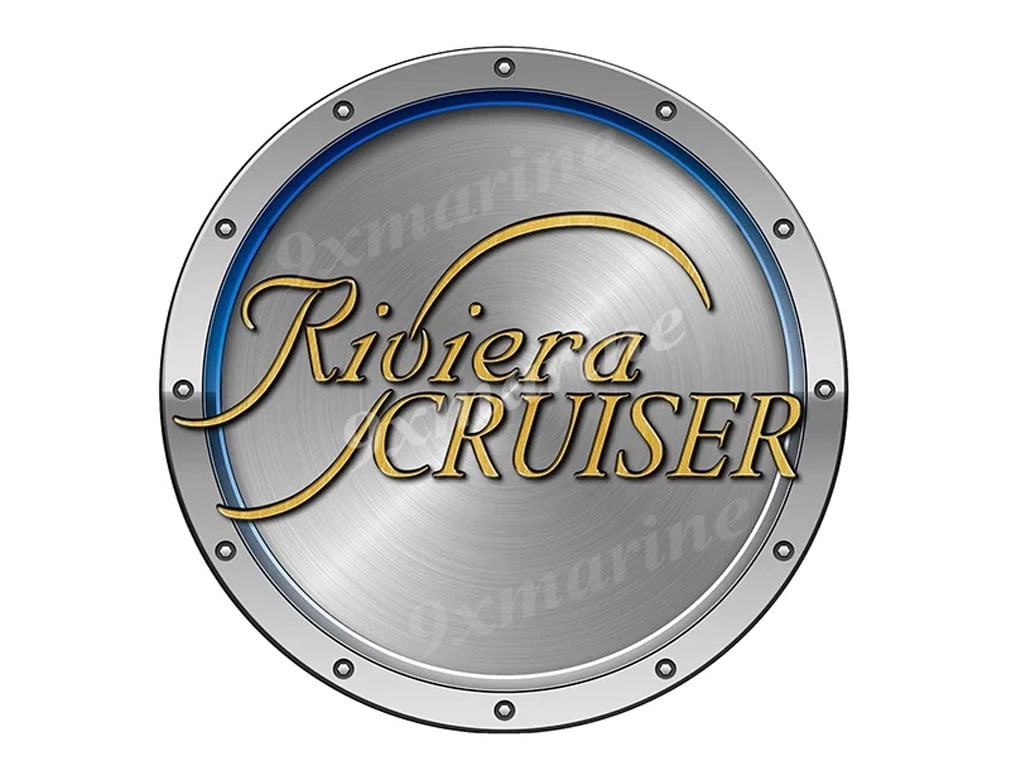 One Riviera Cruiser boat Sticker. Brushed Metal Style - 7.5" diameter ...