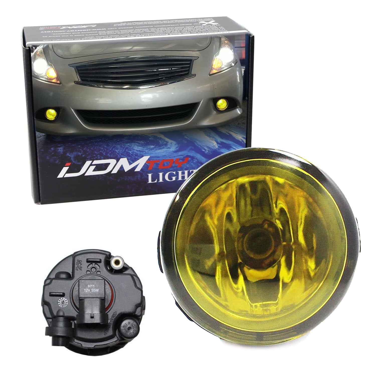 One Selective Yellow Lens Halogen Fog Light Assembly Replacement For ...