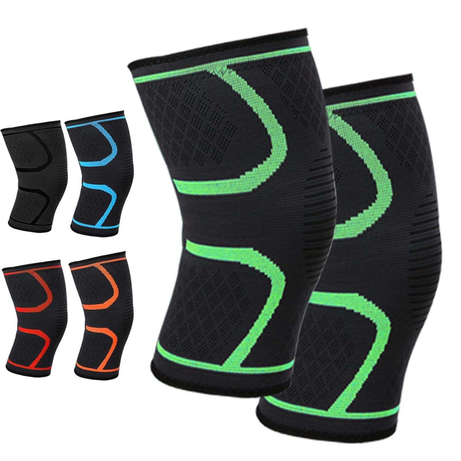 One Set Of 2 Knee Brace, Knee Compression Sleeve for Men & Women, Knee Pads for Knee Pain ...