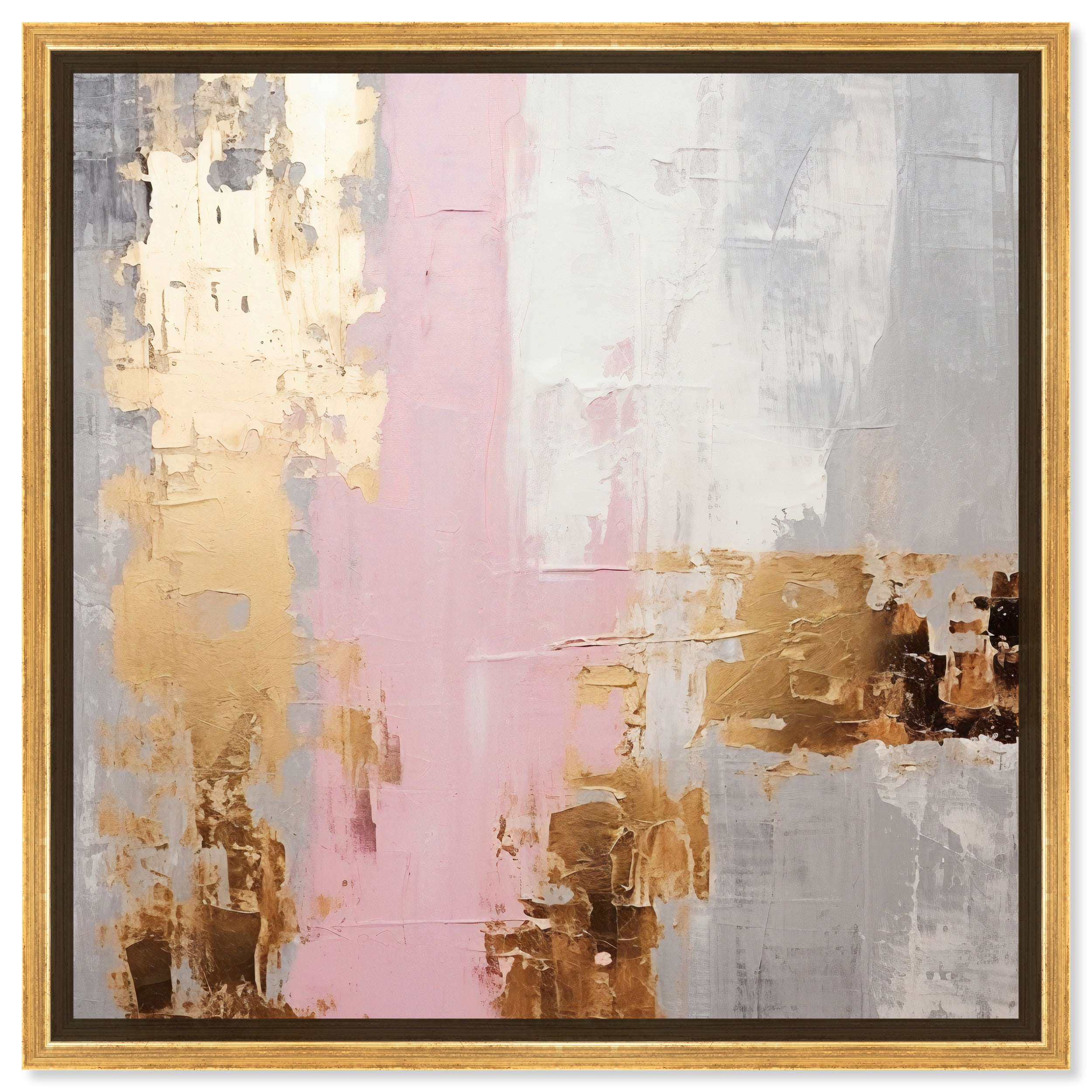 One Shade Of Pink Glam Colorful Pastel Abstract Canvas Wall Art by Art ...