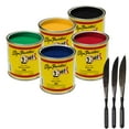 One-Shot 5-Color Durable Lettering and Pinstripe Enamel Paint Kit with ...