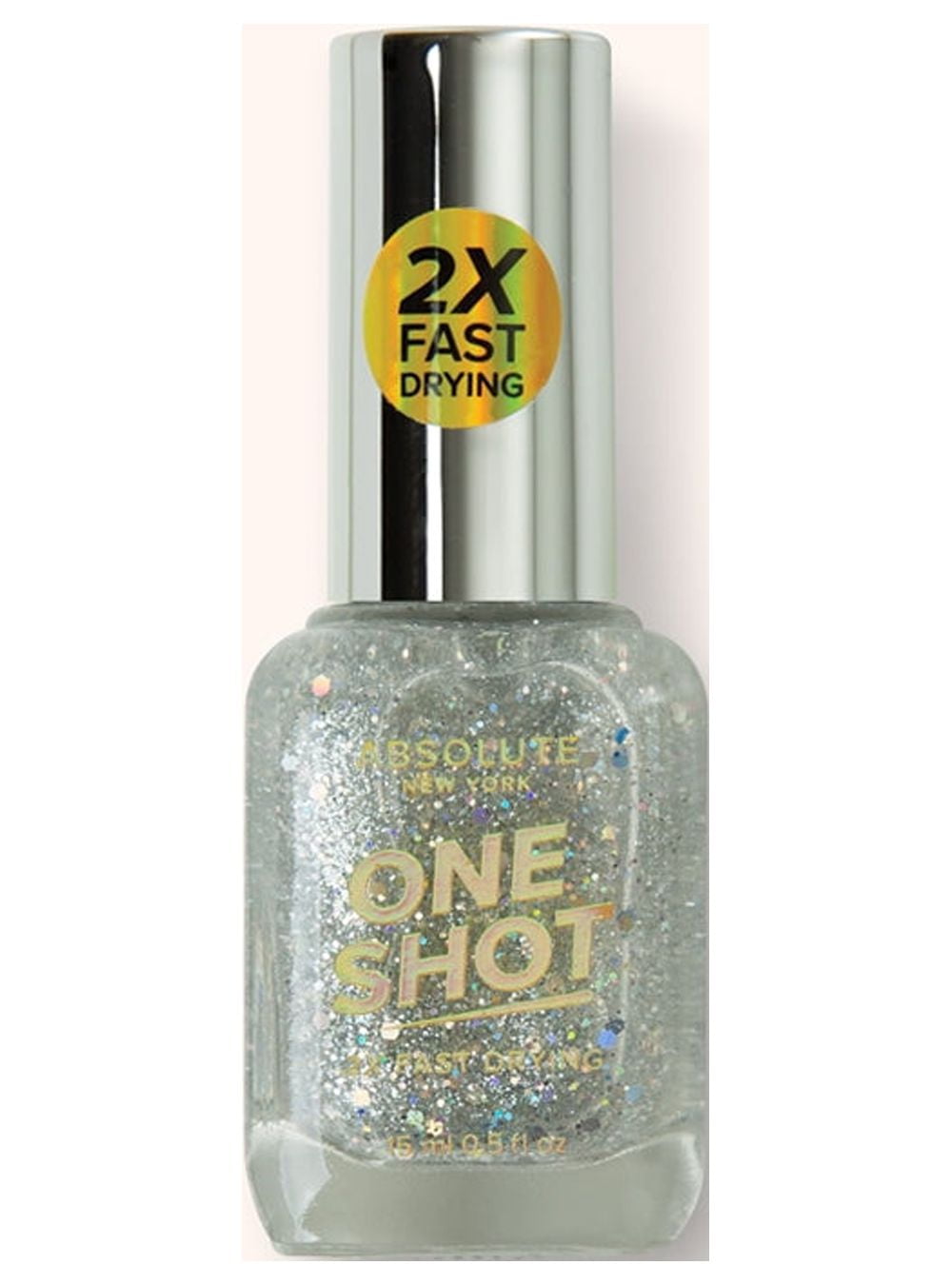 One Shot Nail Polish - Silver Glitter - Walmart.com