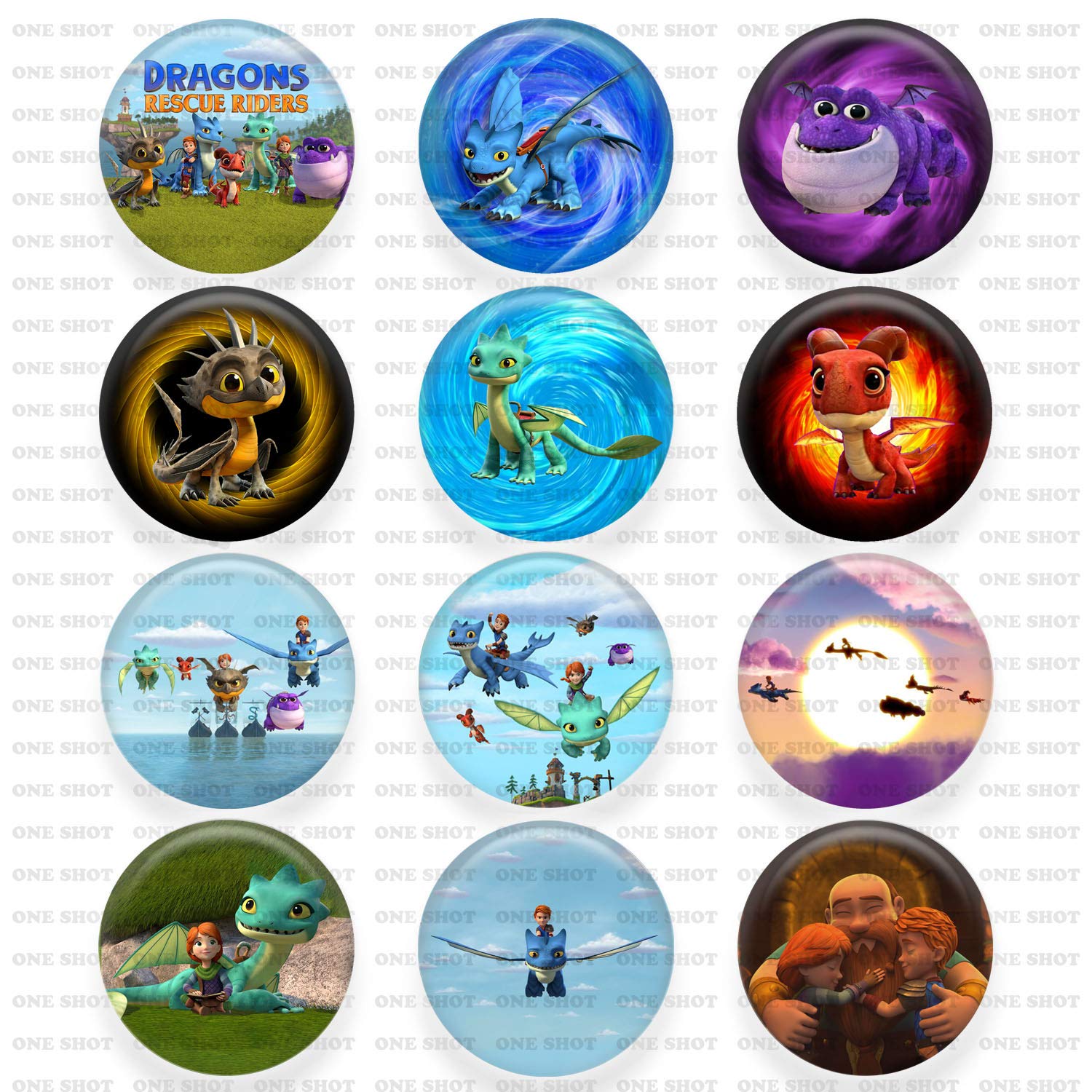 One Shot Rescue Riders Party Favors Buttons - 12 Pack, 2.25" Round Plastic ButtonsT404 - Walmart.com