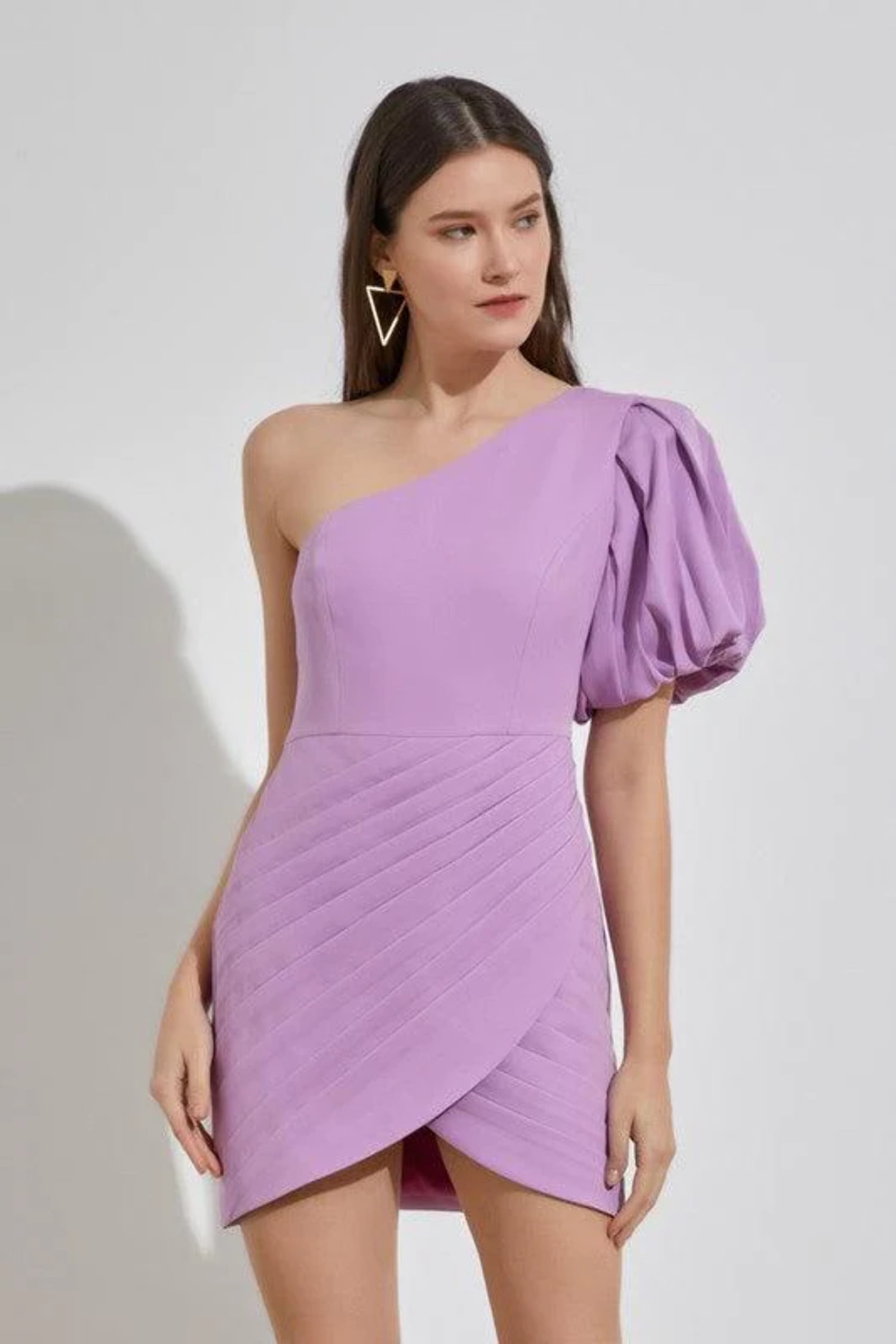 One Shoulder Ruffle Dress - Walmart.com