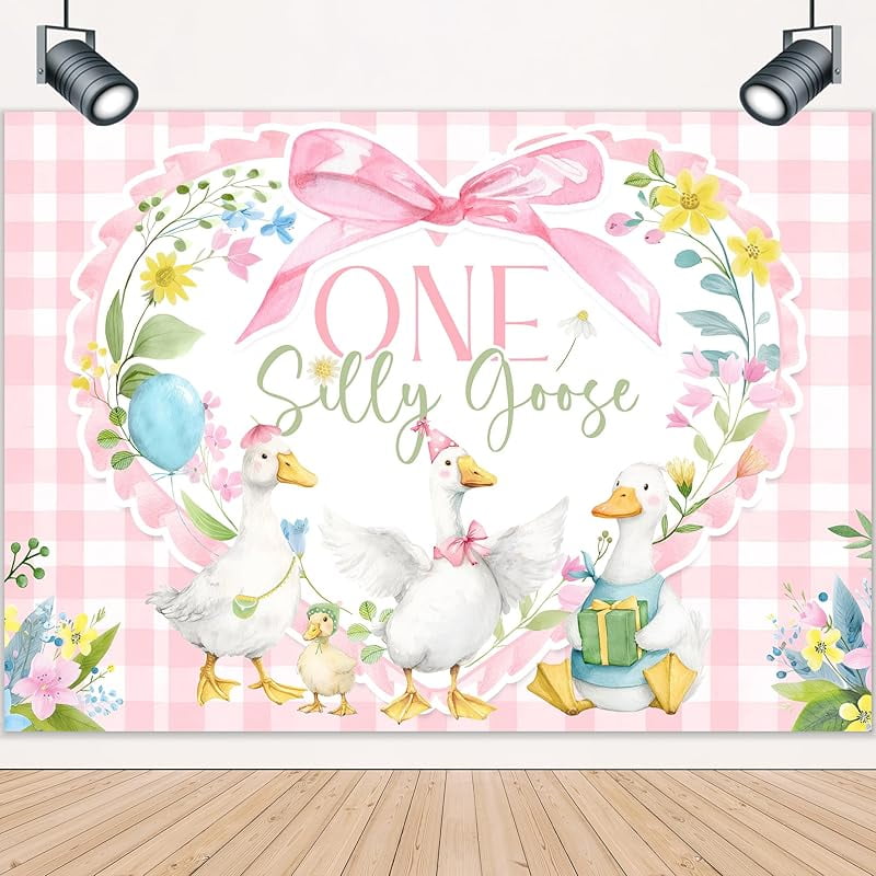 One Silly Goose Backdrop Cute Goose Funny 1st Birthday Photography ...