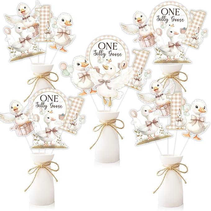 One Silly Goose Centerpieces Sticks 24pcs Goose 1st Birthday ...