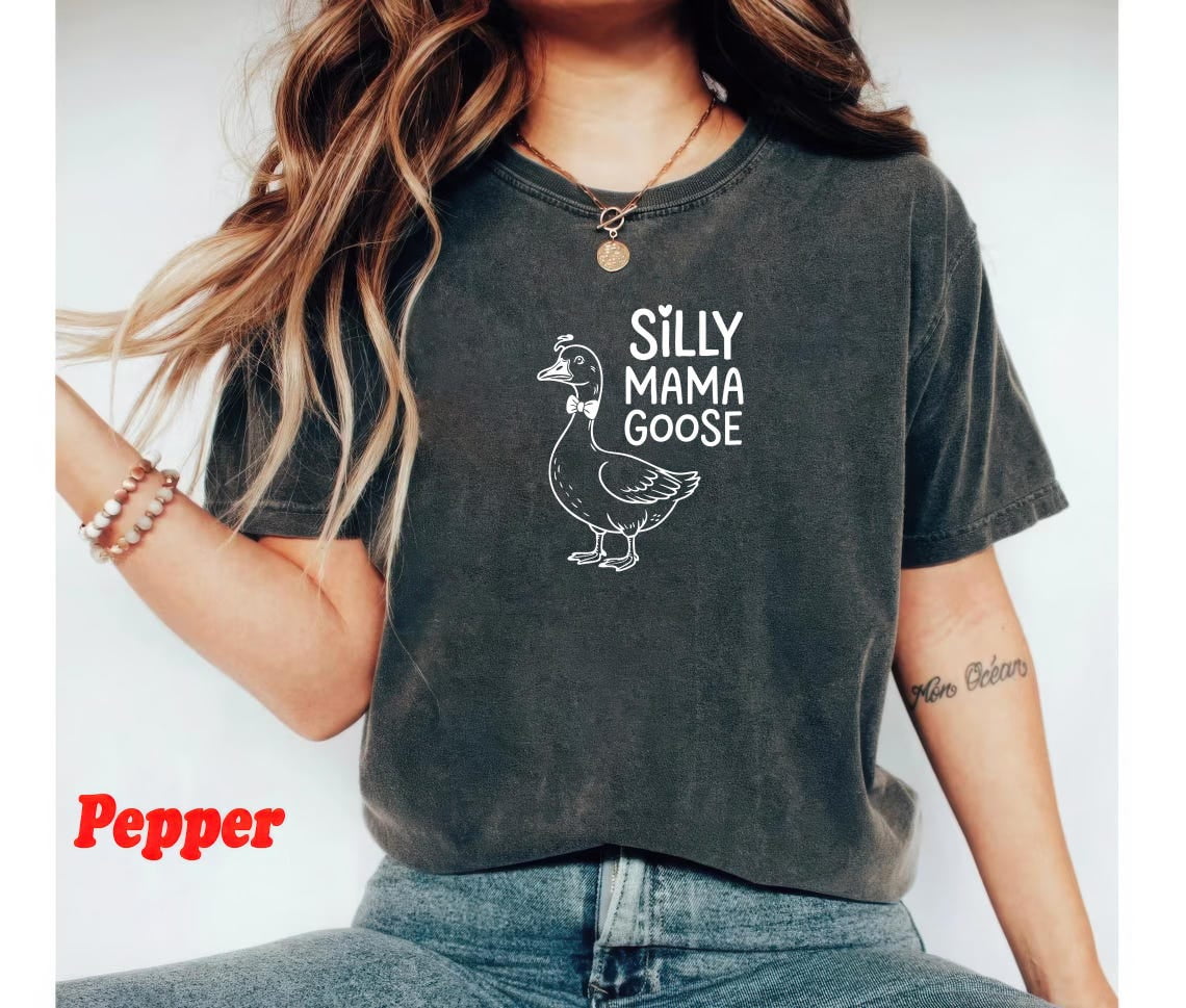 One Silly Goose Mom Shirt, Mama Goose Coquette Bow Shirt, Silly Goose Birthday Party Outfit ...