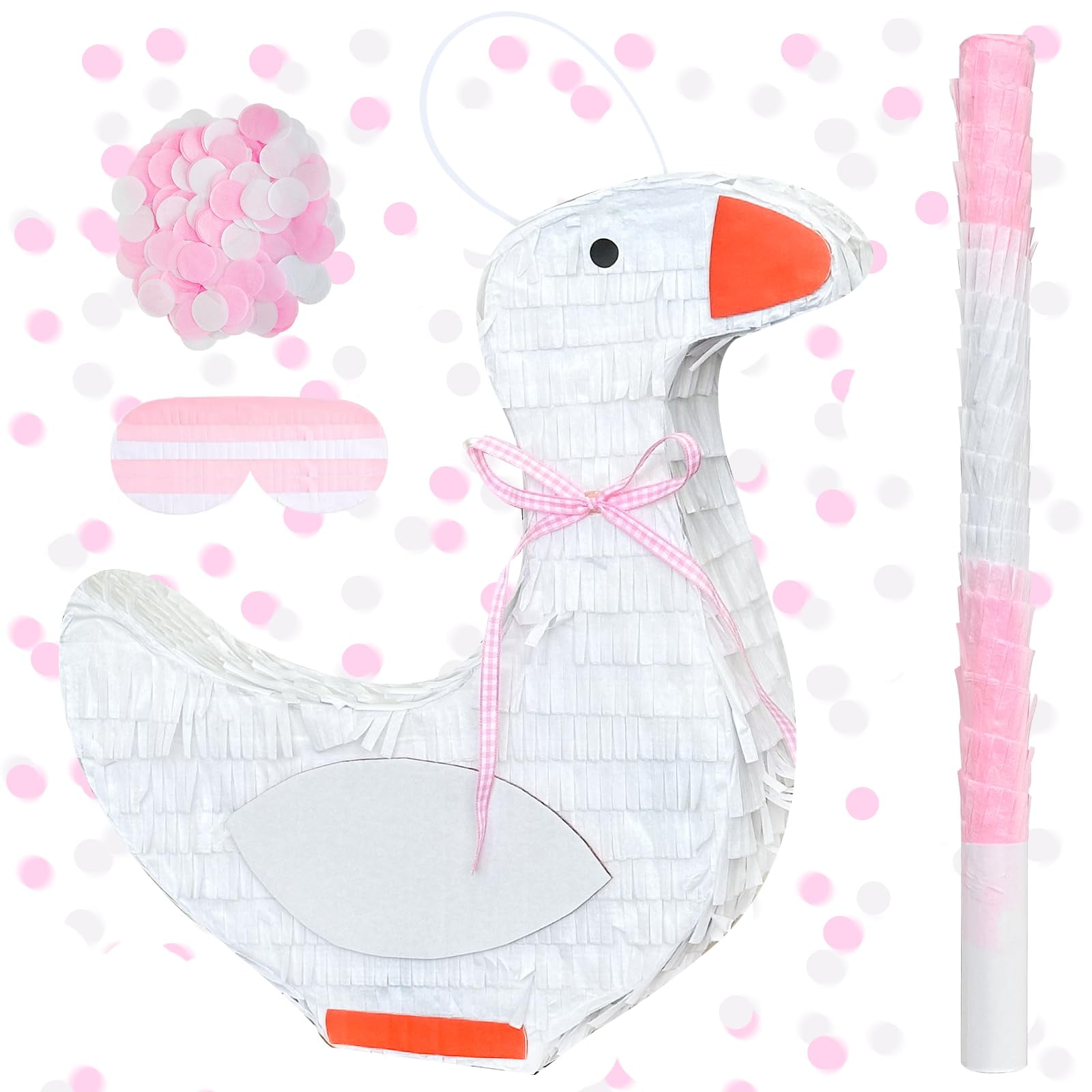 One Silly Goose Pinata 13 inch for Birthday Party Bow Piñata with Stick ...