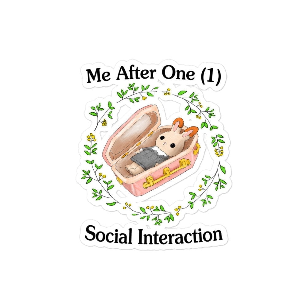 One Social Interaction Bubble-free stickers vinyl decal cute sticker ...
