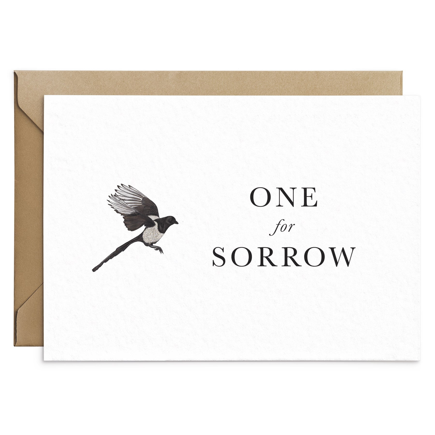One for Sorrow Card – Elegant and Thoughtful Sympathy Card Featuring a ...