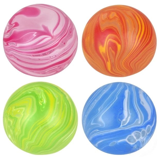 One Squeezy Marble Sugar Ball Stress Fidget Toy Random Color Selection