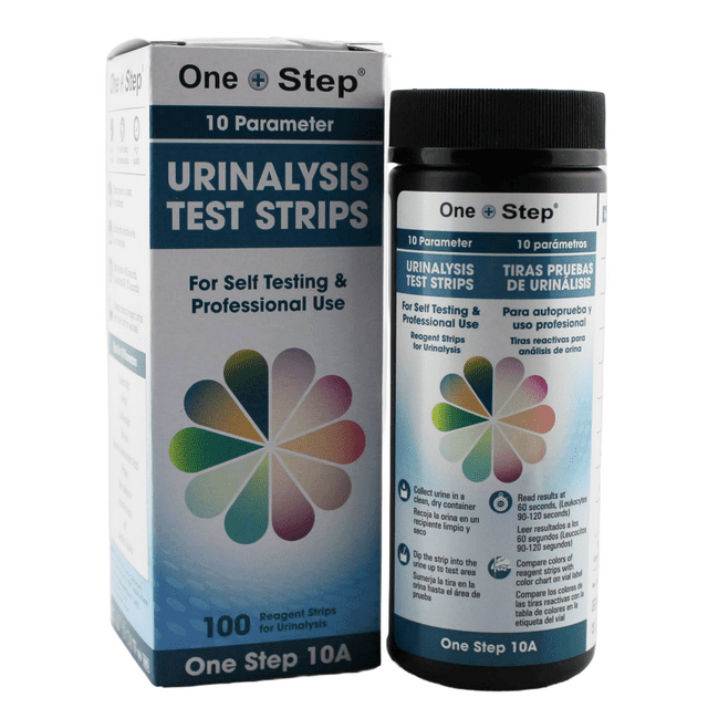 One Step 10A Urine Test Strips, 100 Strip Tub, 10in1 Parameters Testing ...
