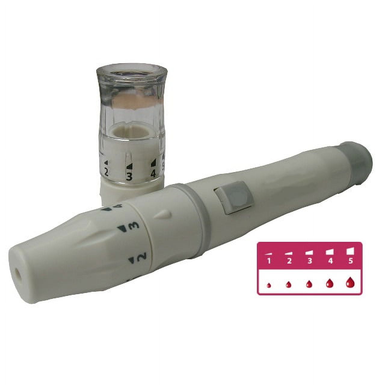 One Step Lancing Device Pen, 5 Depth Settings with Ast Cap, Takes most ...