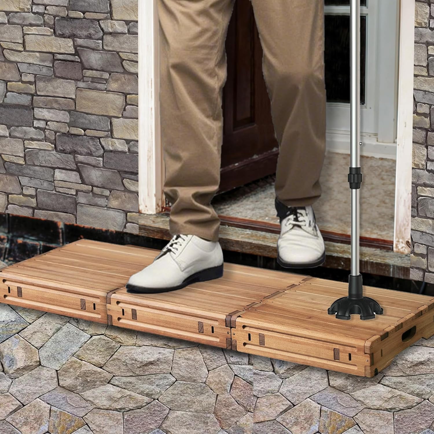 One Step Stool for Elderly Wooden Platform Wooden Step Tool High Riser ...