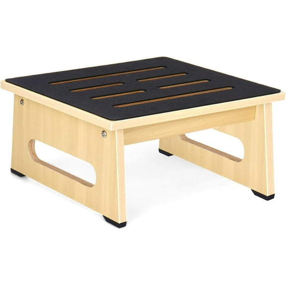 Wooden Step Stool with Non-Slip Surface, 3.5” High Half One Step Stools ...