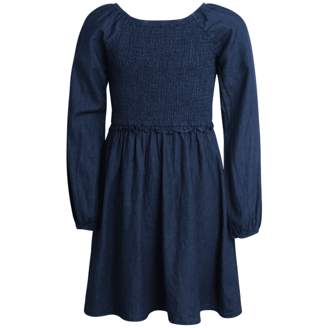 One Step Up Girls' Dress - Lightweight Button Front Boho Denim Sundress ...