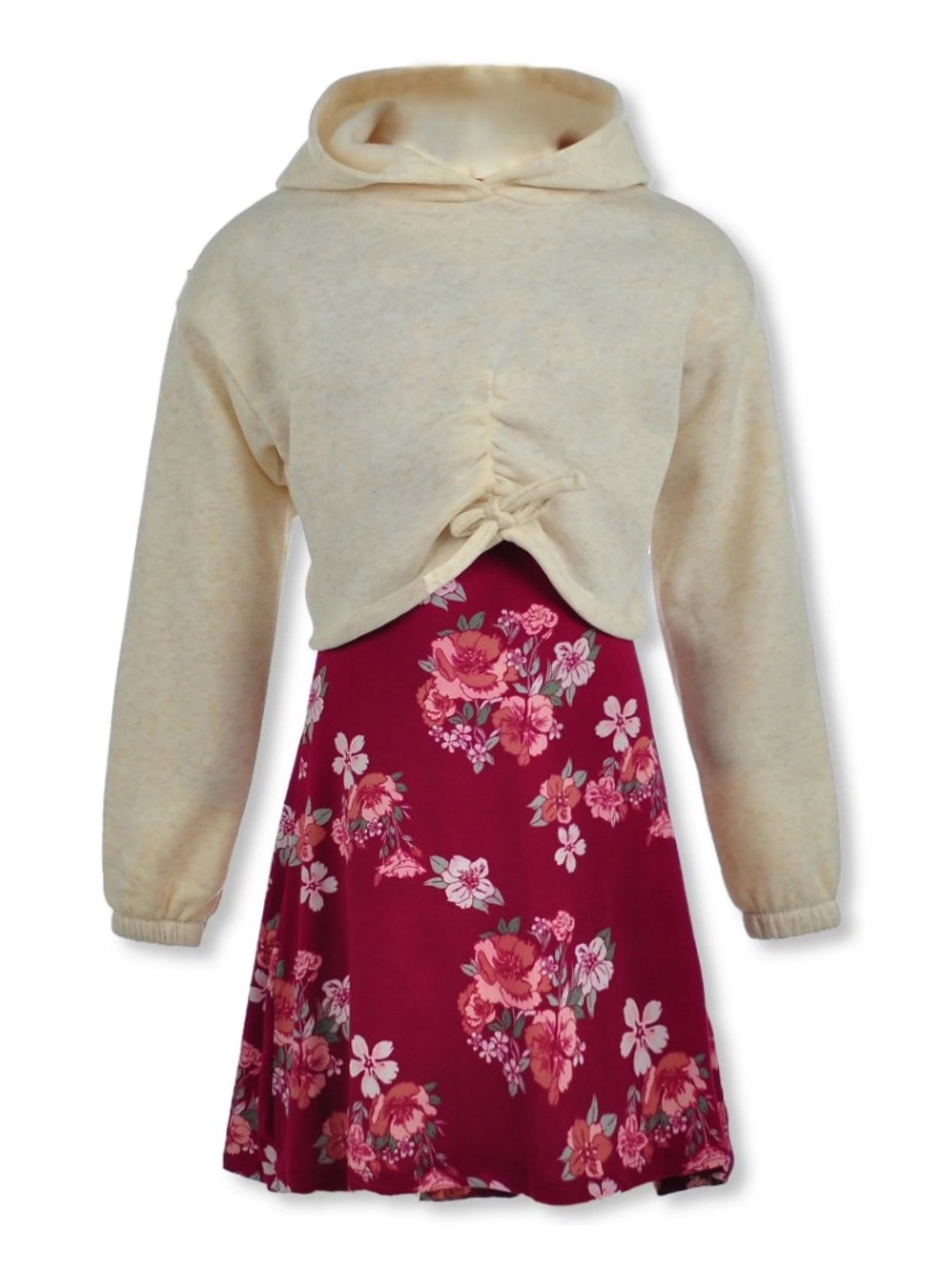 One Step Up Girls Fleece Hoodie and Dress Set, 2-Piece, Size 7-12 ...