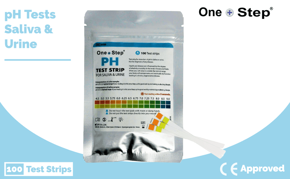 One Step pH Test Strips for Urine & Saliva Testing (4.5-9.0) 100 pH ...