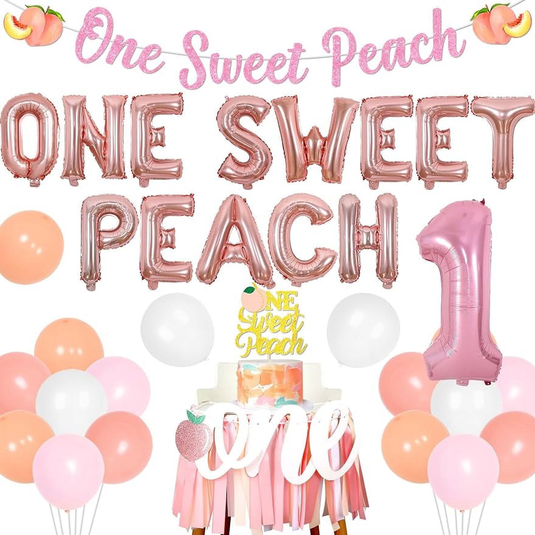 One Sweet Peach Birthday Decoration Girls, Peach 1st Birthday ...