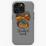 One Thankful Mama Fall Messy Bun Thanksgiving Design iPhone Case 17 ...