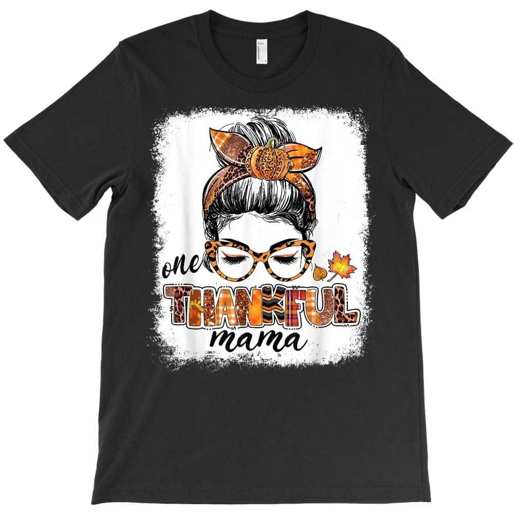 One Thankful Mama Messy Bun Fall Leaves Autumn Thanksgiving Themed Gift ...