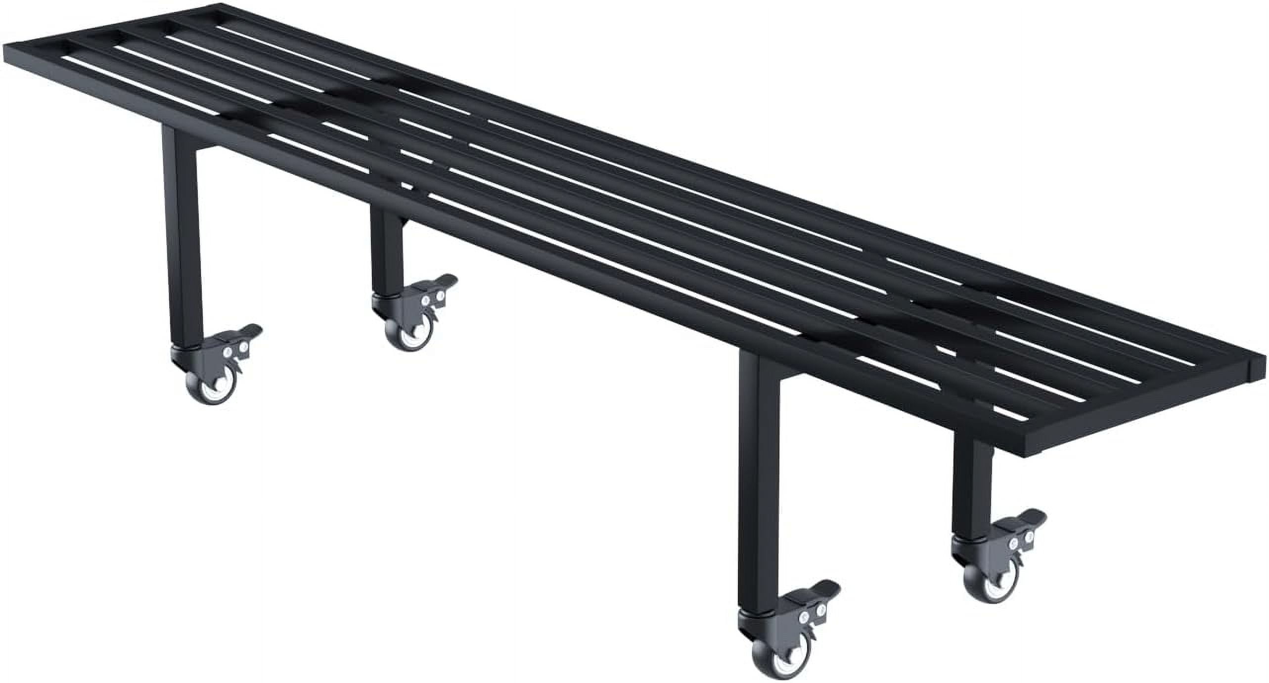 One Tier Metal Plant Stand with Wheels, 45.67 L x 8.66 W x 10.3 H Heavy ...