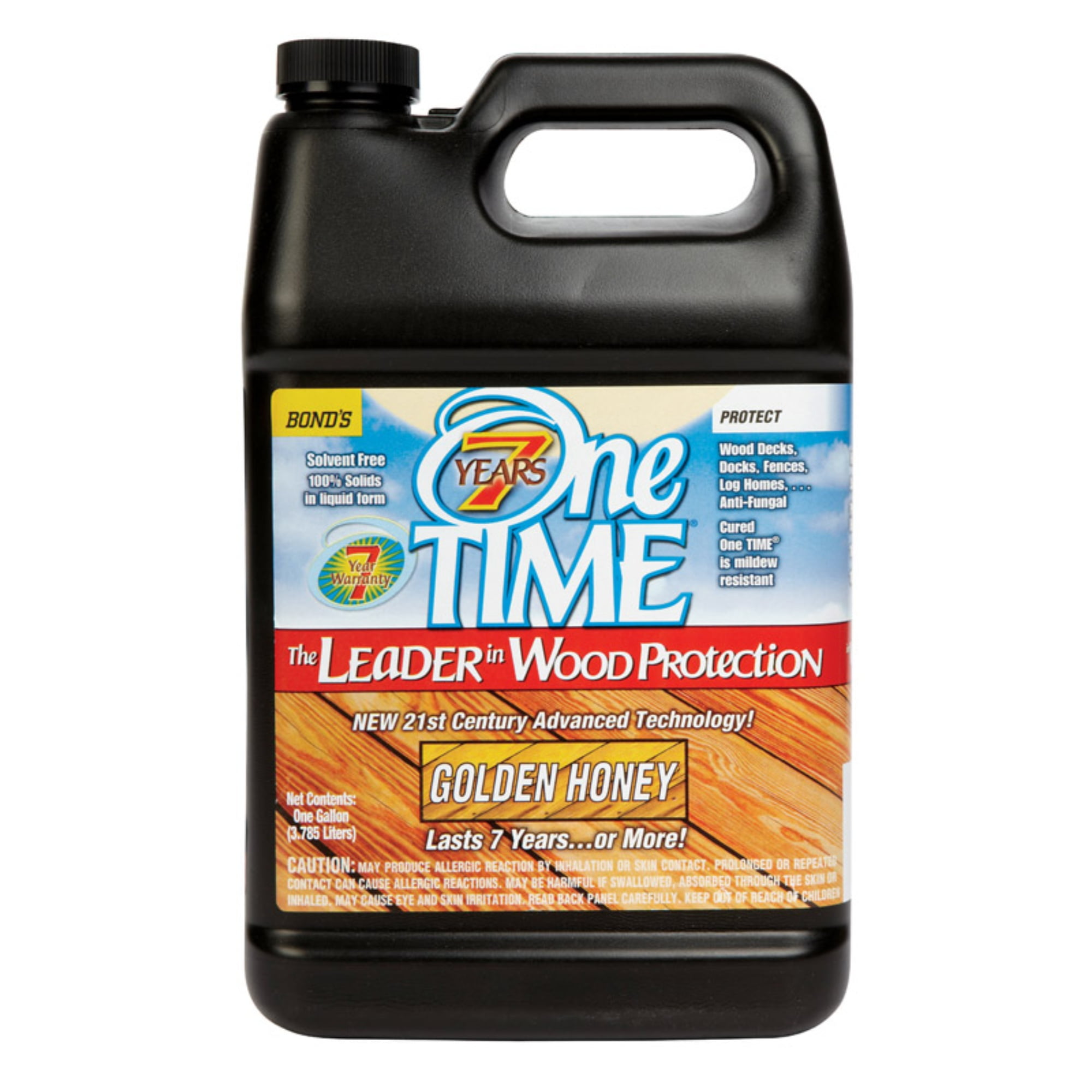 One Time 00900 Wood Preservative Stain & Sealer, Golden Honey Finish, 1 ...