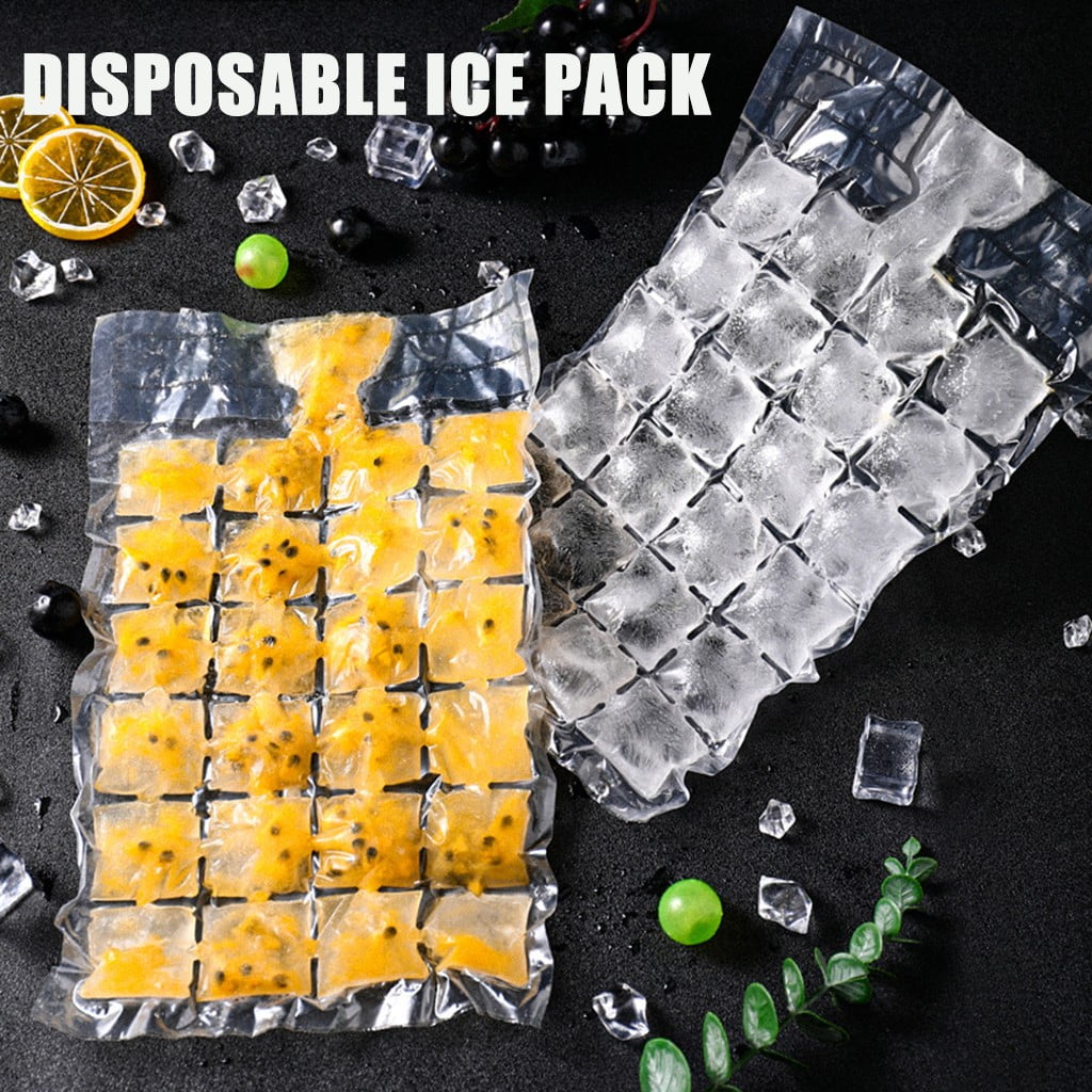 One-Time Ice Bag Popsicle Bags Plastic Storage Bags Ice Grids Clear 24 ...