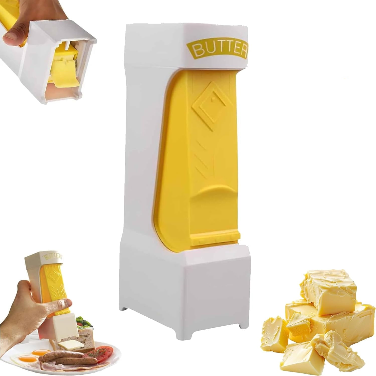 One-Touch Butter Cutter, One Button Butter Slicer and Storage Case ...
