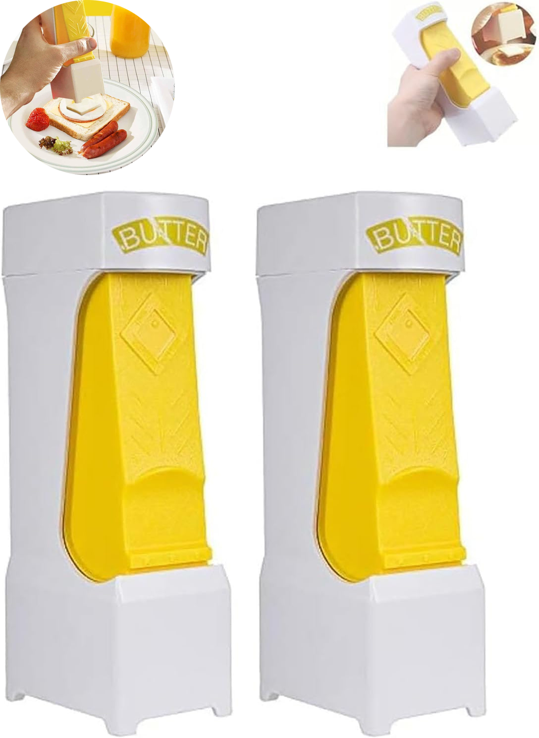 One-Touch Butter Cutter, One Button Butter Slicer and Storage Case ...