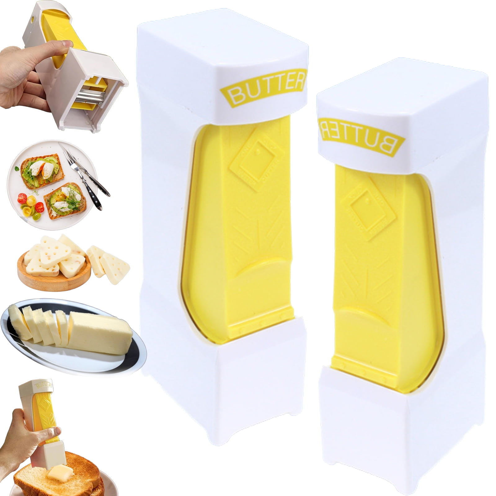 One-Touch Butter Cutter,Portable Butter Cutter Slicer Single Stick for ...