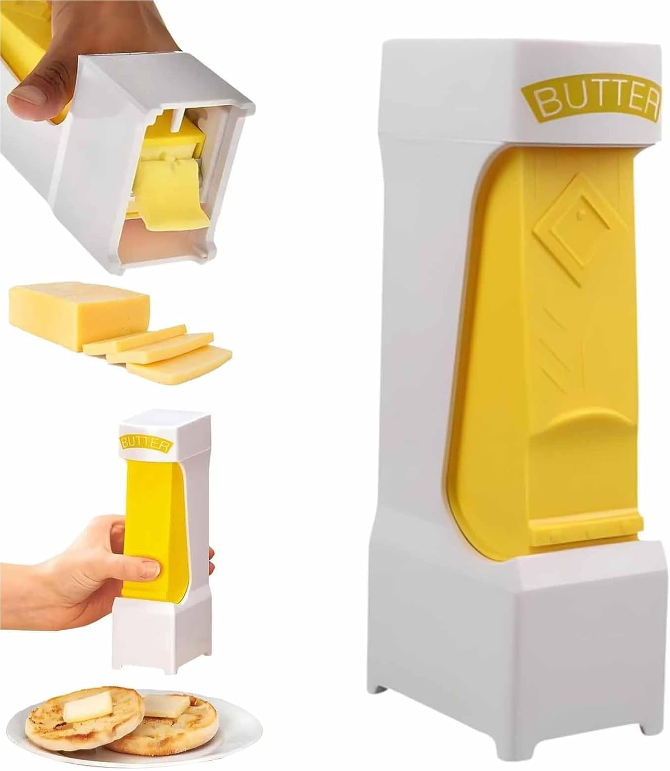 One-Touch Butter Cutter, Stainless Steel Butter Slicer Dispenser For Single Sticks, Easy One ...