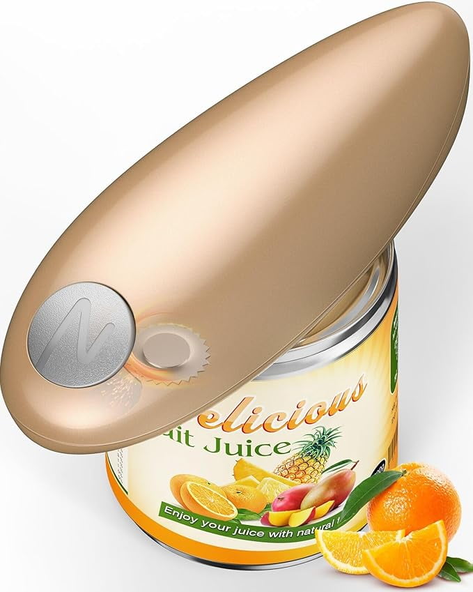 One Touch Electric Can Opener with Smooth Edge, Food-Safe & Battery ...