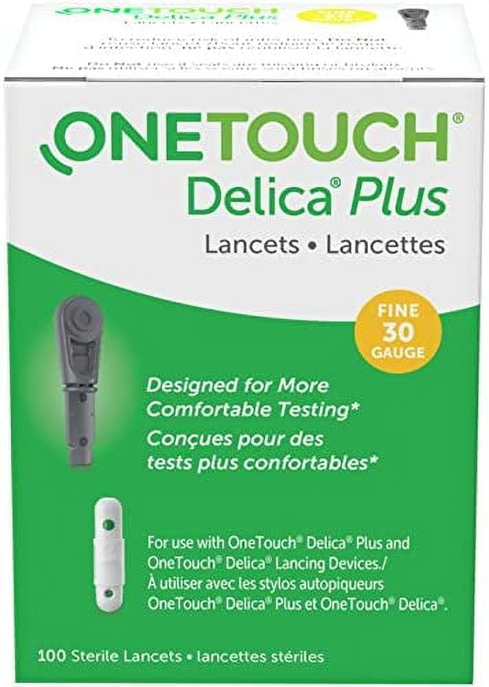 OneTouch Delica Plus Lancets, 30 Gauge, 100 Count, Ultra-Thin, Sterile ...