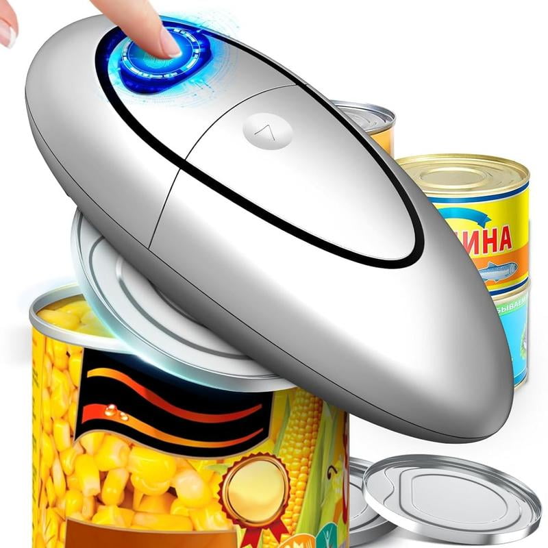 One Touch Portable Electric Can Opener with Smooth Edge , Hands-Free ...