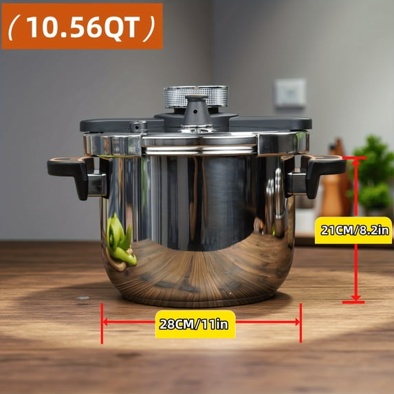 One-Touch Stainless Steel Pressure Cooker with Locking Lid | Induction ...